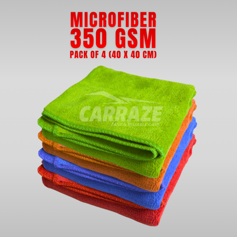 Microfiber Cloth 350 GSM (60x30cm) Pack of 4 | Carraze